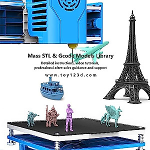 Wennzy 3D Printer Mini Desktop Printing Machine for Kids 100x100x100mm Print Size Removable Platform One-Key Printing with TF Card PLA Sample Filament for Beginners Household Education