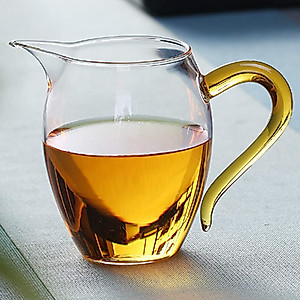 Glass Milk Serving Pitcher With Spout, Gong Dao Bei or Cha Hai For Kung Fu Tea/Coffee or Cream Sharing Cup HB-GB-2 (11.8 oz/ 350 ml)