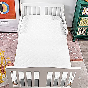 NTBAY 2 Pack Waterproof Mini Crib Mattress Protector, Quilted 24"x38" Fitted Mattress Cover - Machine Washable - Soft and Breathable Baby Mattress Pad Sheet for Mini Crib and Baby Playards, White