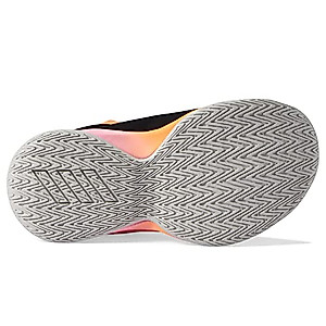 adidas Cross Em Up 5 Basketball Shoe, Black/Silver Metallic/Beam Pink, 2 Wide US Unisex Little_Kid