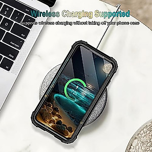 Miqala for Galaxy S21 FE 5G Case,Three Layer Heavy Duty Shockproof Hard Plastic Bumper +Soft Silicone Rubber Protective with 2 Screen Protector Cover for Samsung Galaxy S21 FE,Butterfly