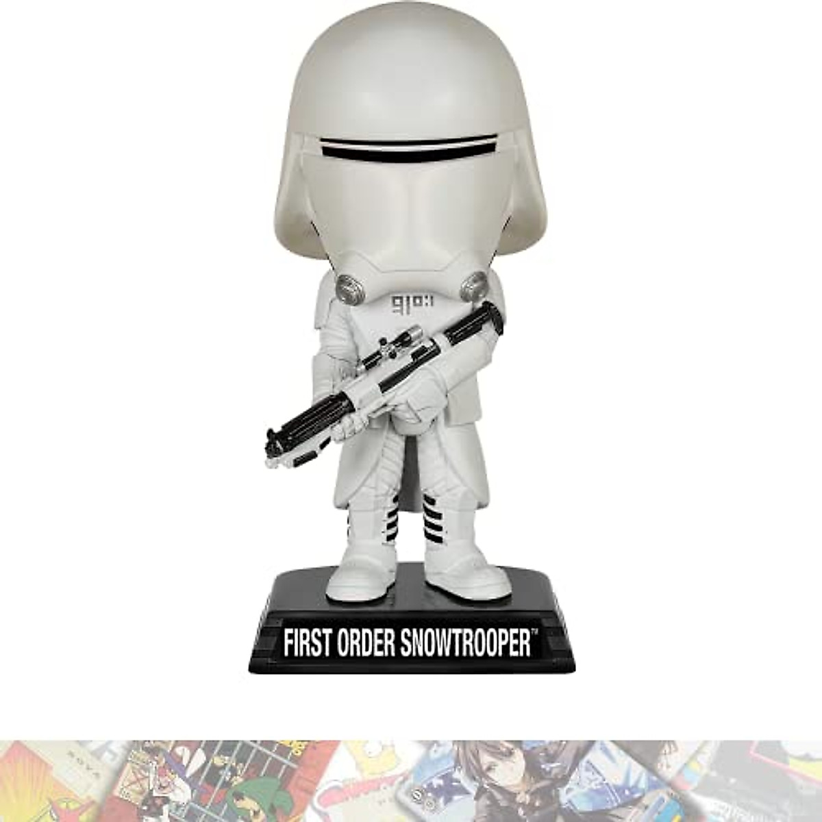 First Order Snowtrooper: Wobblers Bobble Head Figure Bundle with 1 Official S.W. Theme Compatible Trading Card (06242)