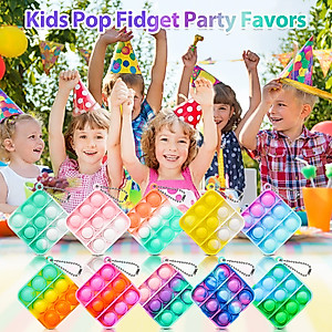 Pop Fidget Toys Its Party Favors for Kids 4-8, 30 PCS Easter Basket Stuffers Mini Pop Keychain It Fidget Toy Bulk Toddler Toys Fidgets Pack Sensory Toys Stress Toys Classroom Prizes for Boy Girl Adult