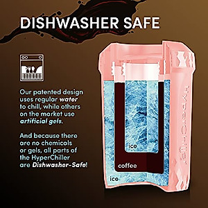 HyperChiller EBC-1023RG 2-Pack Patented Coffee Beverage Cooler, Ready in One Minute, Reusable for Iced Tea, Wine, Spirits, Alcohol, Juice, 12.5 OZ, Rose Gold