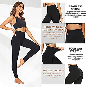2 Pack Fleece Lined Leggings Women-High Waisted Winter Tummy Control Thermal Warm Yoga Pants for Hiking Workout(Small-Medium, A-2 Pack-Black,Black)