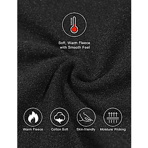 FitsT4 Sports Women's Thermal Tops Long Sleeve Fleece Lined Shirts Mock Neck Workout Running Cold Weather Gear Thumbholes Black L