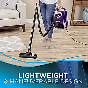 BISSELL Zing Lightweight, Bagged Canister Vacuum, Purple, 2154A