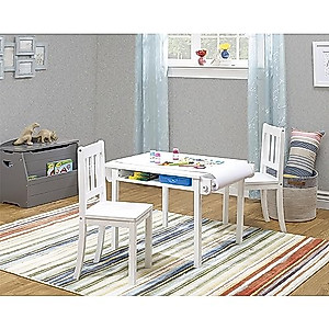 Sorelle Furniture Kids Wood Table and Chair Set (2 Chairs Included) -Imagination Table Ideal for Arts & Crafts, Snack Time, Toy Table & More –Childrens Furniture Sets-White