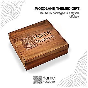 HomeRustique Real Wooden Cabin Decor with Bear, Deer and Moose (Set of 3) - Woodland Rustic Wall Decoration for Home, Log Cabin, Hunting Theme, Mountain Lodge or Bathroom, Animal Pictures Decor