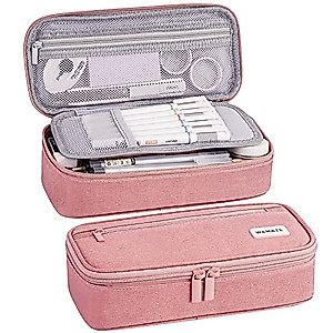 WEMATE Large Pencil Case Aesthetic,Big Capacity Canvas Pencil Pouch with Zipper, Pencil Case for Girls & Boys, Marker Pen Case,Portable Stationery Pencil Bag for School College Office