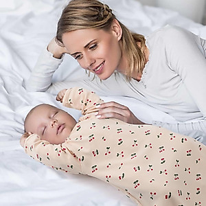 Transitional Swaddle Sack with Arms Up Length Sleeves and Mitten Cuffs, Self-Soothing Sleeping Bag 2 Ways Zipper, Wearable Swaddling Blanket for Newborns Baby Boys Girls Snug Fit Calms Startle Reflex