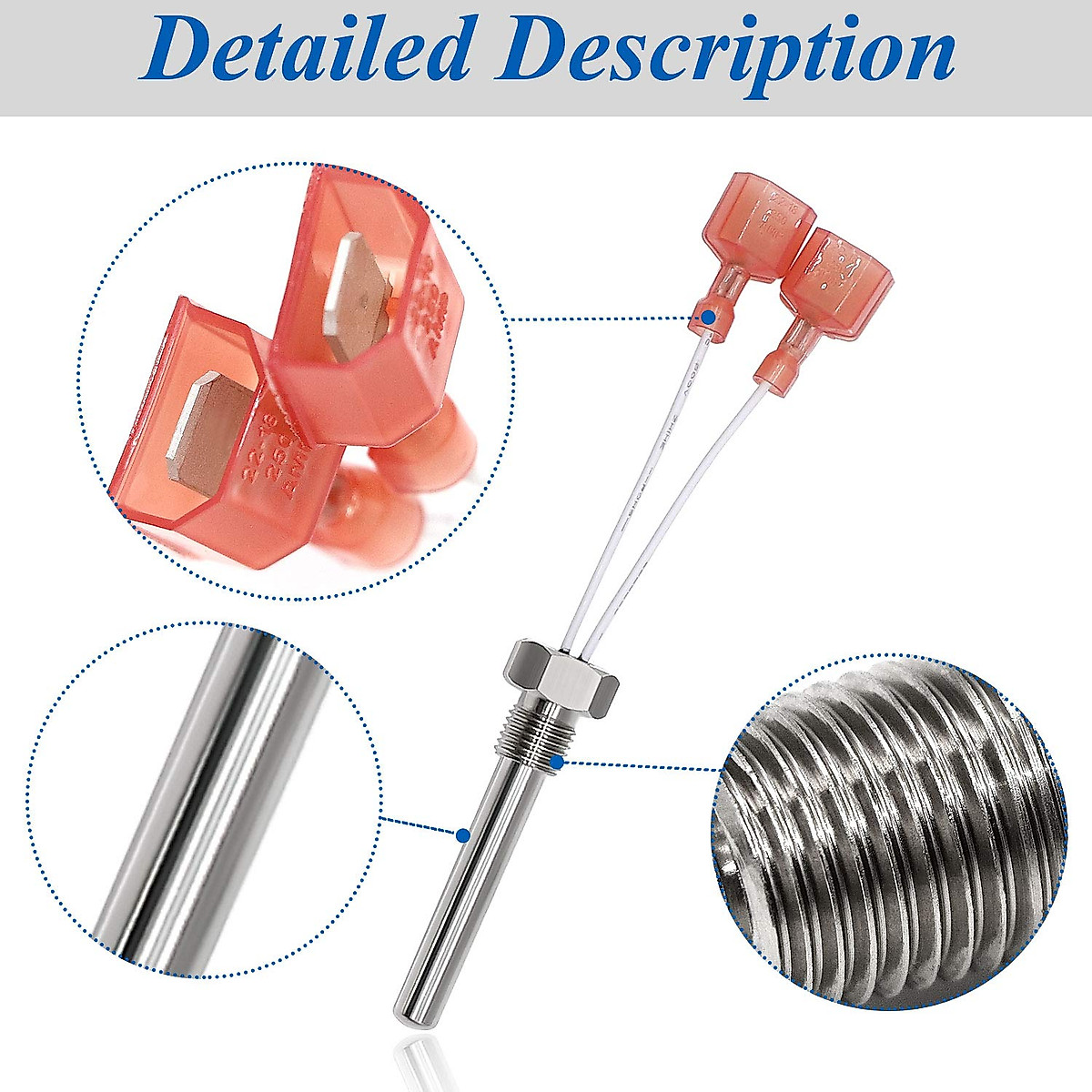 Funmit 42002-0024S Stack Flue Sensor Replacement for Pentair Spa Heater Elecrical System and Sta-Rite MasterTemp Max-E-Therm Pool