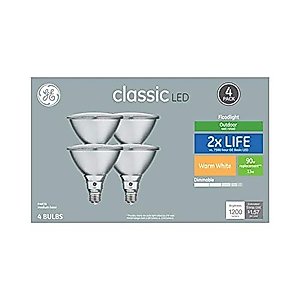 GE Classic 4-Pack 90 W Equivalent Dimmable Warm White Par38 LED Light Fixture Light Bulbs