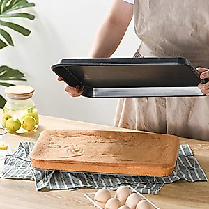 S·KITCHN Bakeware Set, Nonstick Black Cookie Sheets for Oven, Half/Jelly Roll/Quarter Baking Trays, Commercial Grade Baking Pan Set, Dishwasher Safe - 3 Pieces