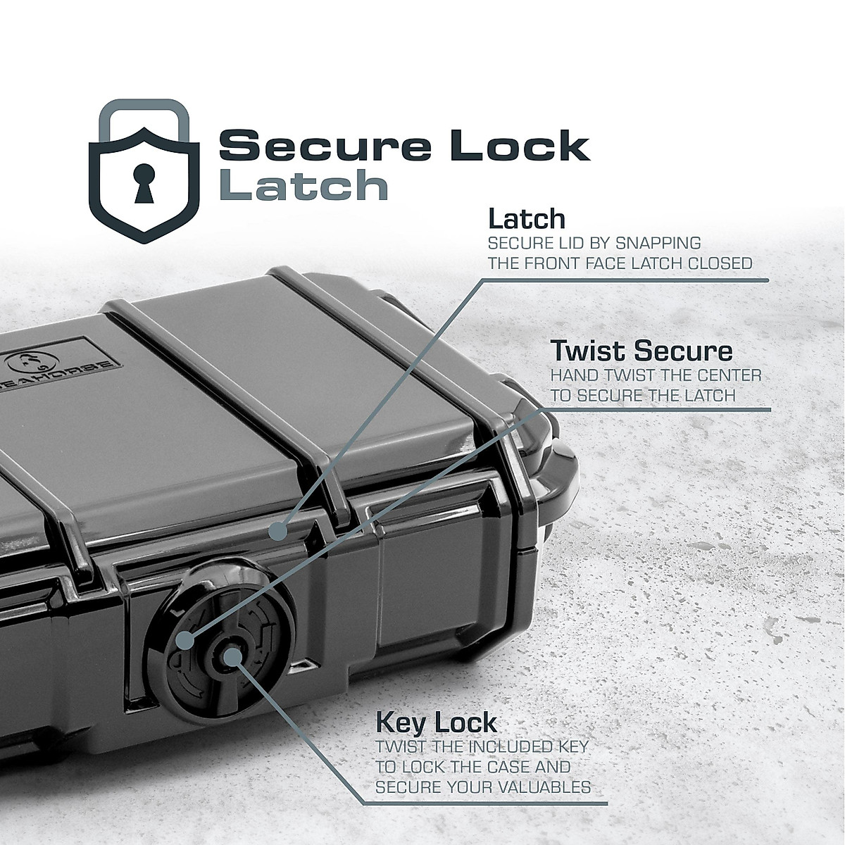 Seahorse 56 Portable Waterproof Dry Box Hard Protective Micro Case - Mil Spec/USA Made / IP67 Waterproof/Lockable/Airtight/Smell Proof - For Hand Tools, Hobby Tools