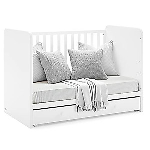 GAP babyGap Graham 4-in-1 Convertible Crib with Storage Drawer - Greenguard Gold Certified, Bianca White