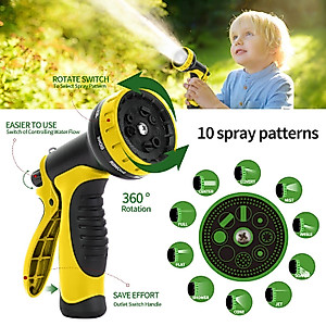 150 ft Garden Hose–Flexible,Lightweight Water Hoses with Spray Nozzle–Kink-less Rubber Car Washing Pipe Hose for All-Weather Outdoor,Lawn,Burst 600 psi,Male to Female 3/4'' Solid Brass Fittings