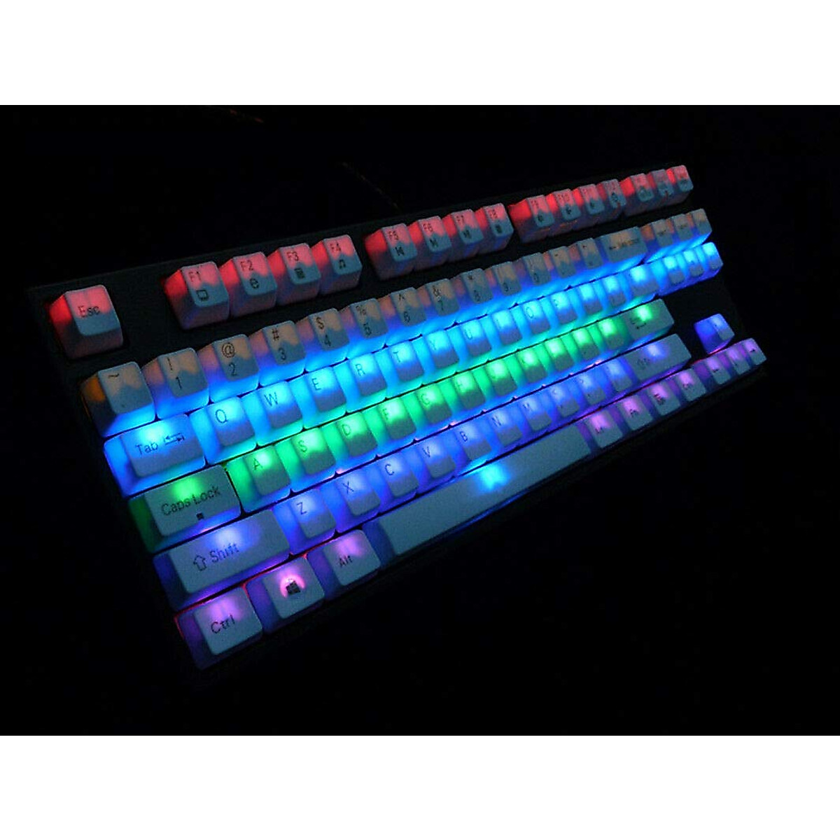 87 Keys Keycool PBT Doubleshot Keycap ANSI OEM Key Cap for Cherry MX Gaming Mechanical Keyboard