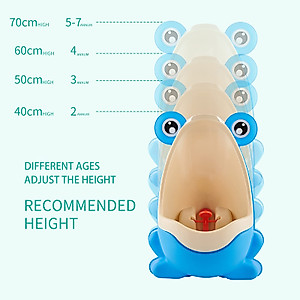 Facelivo No-Touch Cleaning Cute Frog Potty Pee Training Urinal for Toddler Boys, with Funny Aiming Target - Blue