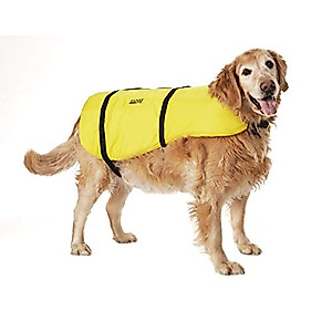 Seachoice Dog Life Vest, Adjustable Life Jacket for Dogs, w/Grab Handle, Yellow, Size XL, Over 90 Lbs.