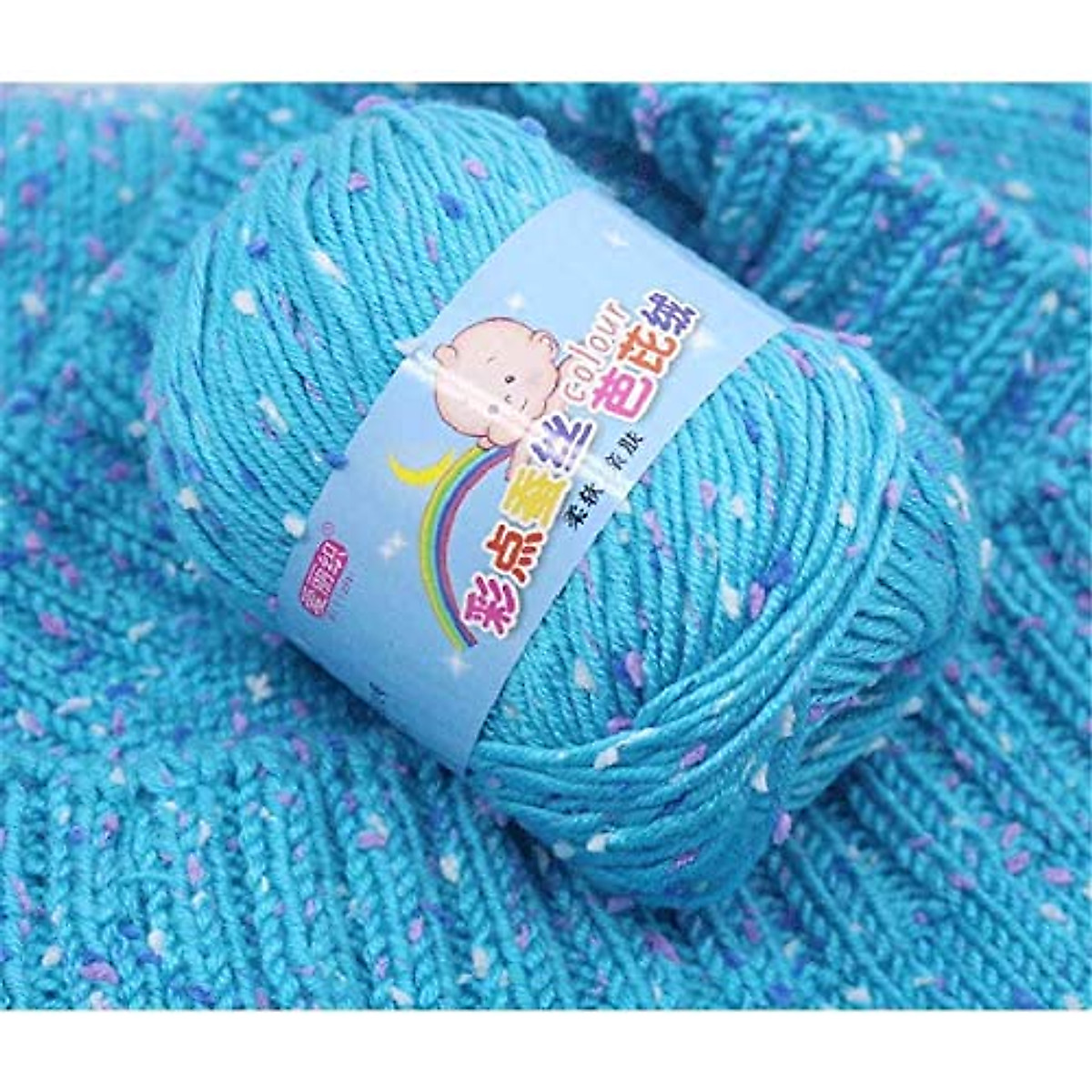 6 Pack of Colourful Cotton Knitting Crochet Yarn Sweater Supersoft Yarn Set for Baby Blankets and Clothes Hat Scarf 300g