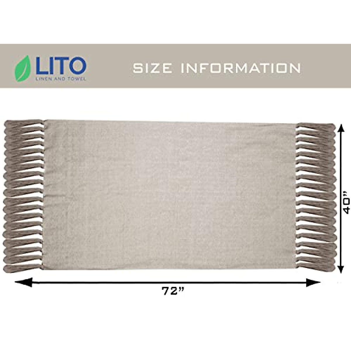 LITO LINEN AND TOWEL Premium Cotton Throw Blanket| Soft Warm Cozy Lightweight Decorative Woven Blanket with Fringes | Couch, Sofa, Bed, Travel | All Season Suitable for Women Men Kids| Brown| 50x60