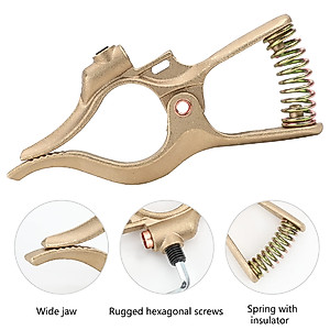 Luckyweld T-style Welding Ground Clamp 300Amp Brass Welder Ground Clamp for Tig Mig MMA Welder