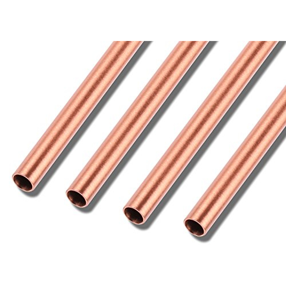 ZERRO Copper Straws Food Safe Solid Copper Mule Drinking Straws( Set of 4) Straight 8.5inch Cleaning Brush Included