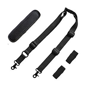 2 Point Rifle Sling with Shoulder Pad Quick Adjustable Gun Strap Multi-Use Two Point Sling (Black)