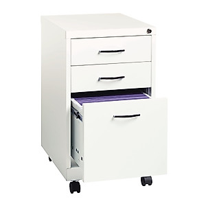 Space Solutions 3 Drawer Mobile Filing Cabinet in White