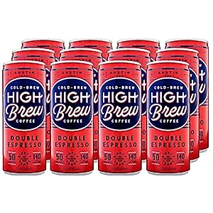 High Brew Coffee, Cold Brew, Double Espresso, 8 Fl Oz Can (Pack of 12) - Packaging May Vary