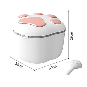 MagiDeal 10KG Large Capacity Food Storage Container, Cereal Rice Flour Dispenser Box with Lids, Sealed Can, Pink