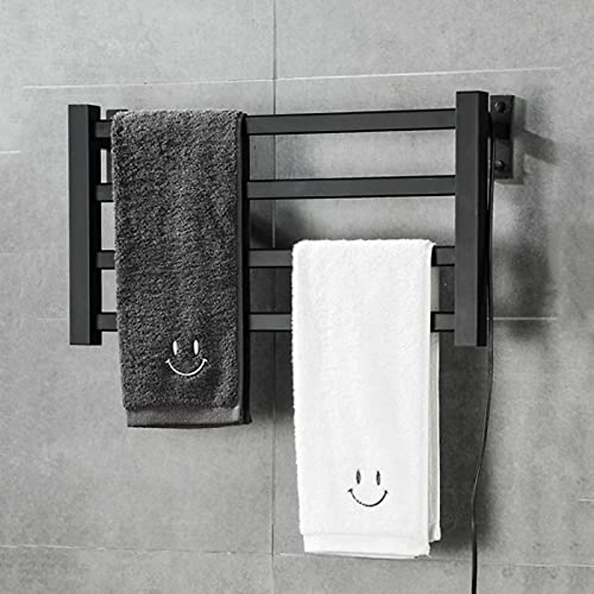 Towel Warmers Yxx- Electric Wall-Mounted Drying Rack Aluminum Alloy Plug-in Towel Heater for Bathroom (110V-220V)