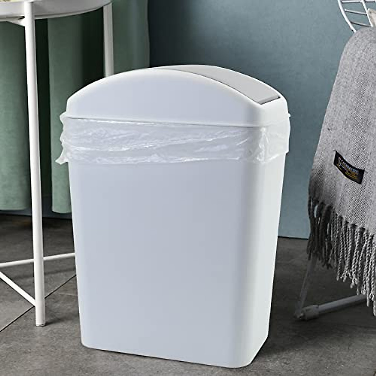 Bringer 4.5 Gallon Kitchen Garbage Can with Swing Lid, Plastic Swing Top Trash Can, Gray