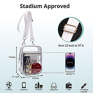 Bunnychill Clear Bag Stadium Approved, Women Clear Crossbody Purse Bag, Clear Stadium Bags for Sporting Events, Concerts