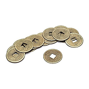 Topxome 100PCS Brass 24mm Chinese Ancient Feng Shui Lucky Coin Good Fortune Dragon and Phoenix Antique Wealth Money Collection Gift