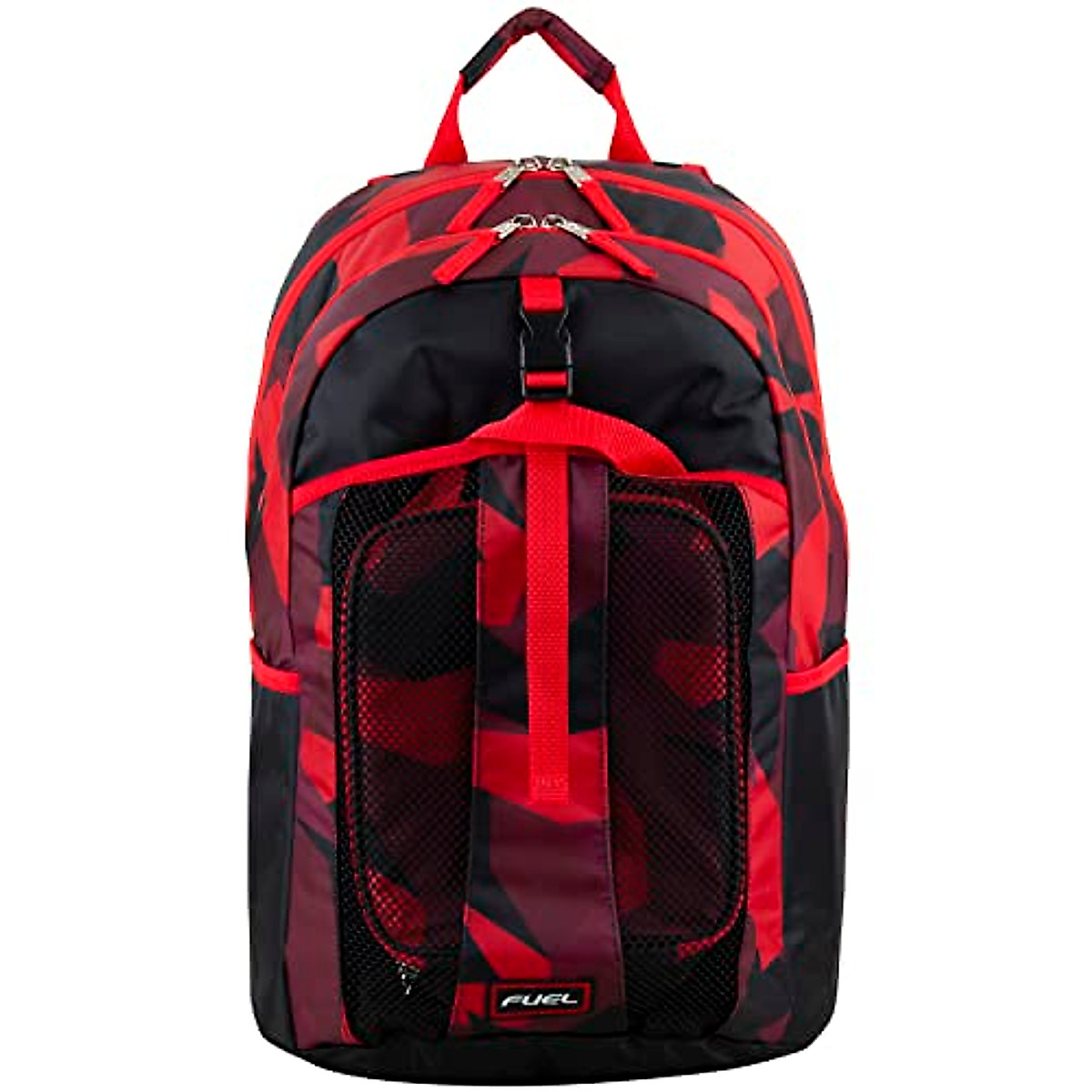 FUEL Backpack with Lunch Box Combo – 18” Two Compartment Water Resistant Durable Adjustable Straps with Side Water Bottle Pockets 2 in 1 Set - Red Camo