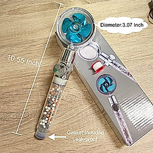 2022 High Pressure Filter Shower Head with Handheld, Hydro Jet Turbo Fan Shower Head with Mineral Beads, 360°Rotating Turbocharged Shower Head with Pause Switch, Removable and Easy to Install