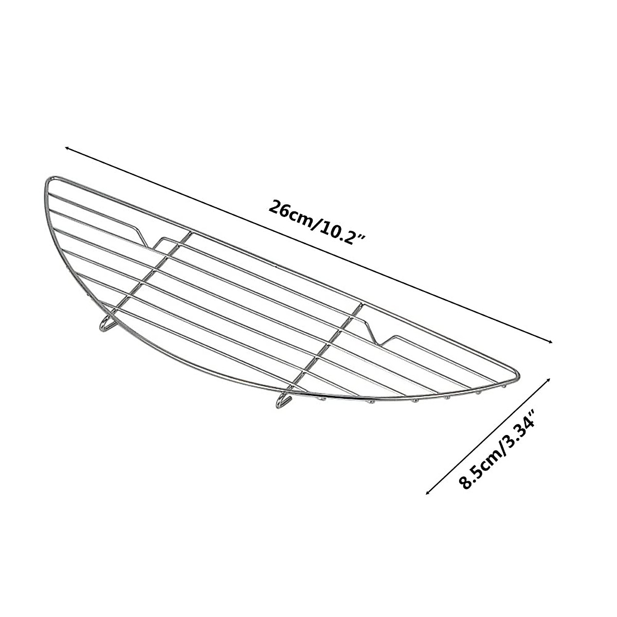 Stainless Steel Barbecue Wire Mesh, Small Half Round Cooling Rack with 2 Raised feet, Food Strainers, Anti-Scorching Grill Racks