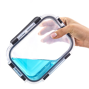 JoyJolt Glass Food Storage Containers with Lids. 5 Pack Glass Meal Prep Containers Reusable 35oz Single Compartment Airtight Container Set. Lunch Containers for Adults and Kitchen Storage Containers