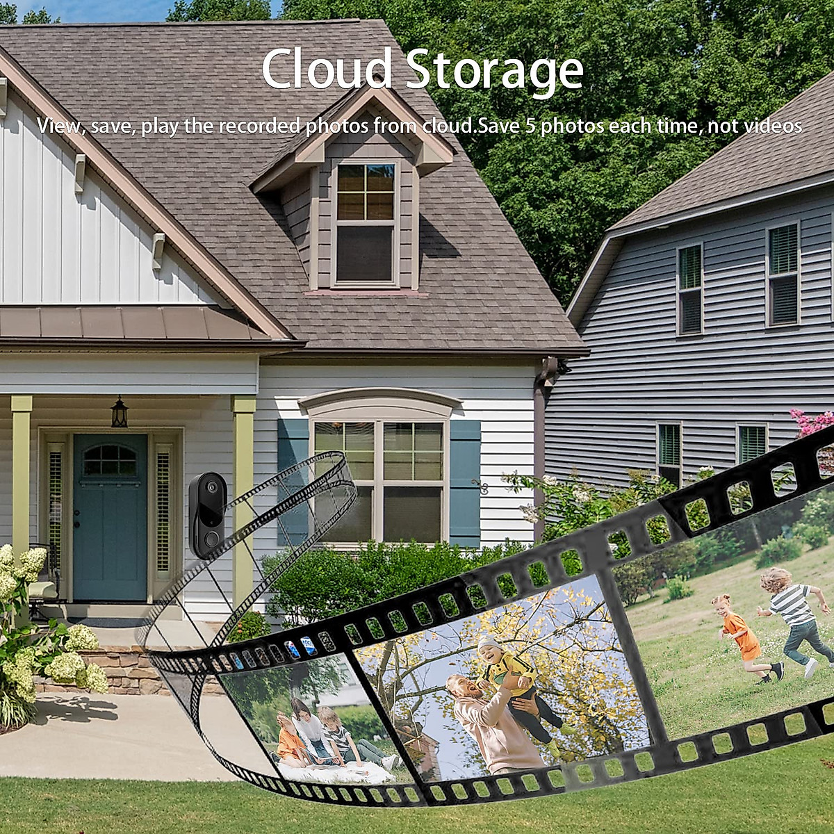 KALOGL Doorbell Camera Wireless WiFi Video Doorbell IP65 Waterproof, Battery Powered,2-Way Audio, Smart IR,Wide Angle,Cloud Storage,2.4G WiFi