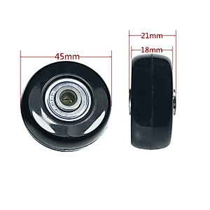 F-ber Luggage Suitcase Wheels Replacement Kit 45mm x 18mm with ABEC 608zz Inline Outdoor Skate Replacement Wheels, One Set of (2) Wheels (OD:45 W:18 ID:6 Axles:30 & 35mm)