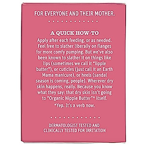 Earth Mama Organic Nipple Butter Breastfeeding Cream, Lanolin-Free, Safe for Nursing & Dry Skin, Non-GMO Project Verified, 2 Fl Oz