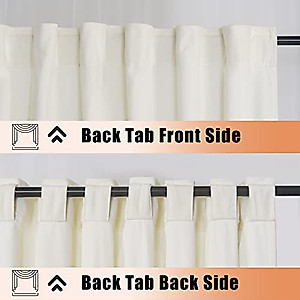 Ivory Velvet Curtains Elegant Window Drapes for Living Room 84 Inch Long Light Dimming Room Back Tab/Rod Pocket Panels Privacy Bedroom Sliding Door Backdrops Décor, Set of 2 (Ivory)