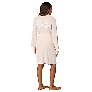 Barefoot Dreams CozyChic Lite® Barbie Robe Dusty Rose/White SM (US 6-8)