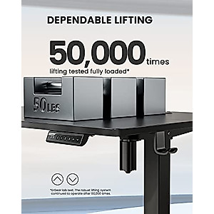 ErGear Height Adjustable Electric Standing Desk, 48 x 24 Inches Sit Stand up Desk, Memory Computer Home Office Desk (Black)