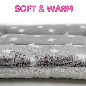 RIOUSSI Bunny Bed, Guinea Pig Warm Bed for Small Animals Rabbits Chinchillas Hedgehogs Baby Cats Ferrets.12 X10, 2Pack,LightGray