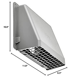 Lambro W/Damper 351G/351GR 6-Inch Plastic Wall Cap, 1 Count (Pack of 1), Gray