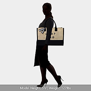 TOPDesign Jute/Canvas Tote for Women, Funny Bag for Friends Fans, Personalized Gifts for Beach Vacation Travel Weekend Holiday Short Trip, Cute Birthday Present for Friend Her