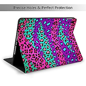 Colorful Leopard Print Case Fit for IPad Air 3 Pro 10.5 Inch Case with Auto Sleep/Wake Ultra Slim Lightweight Stand Leather Cases